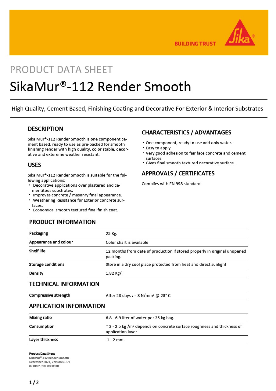 Product Data Sheets English