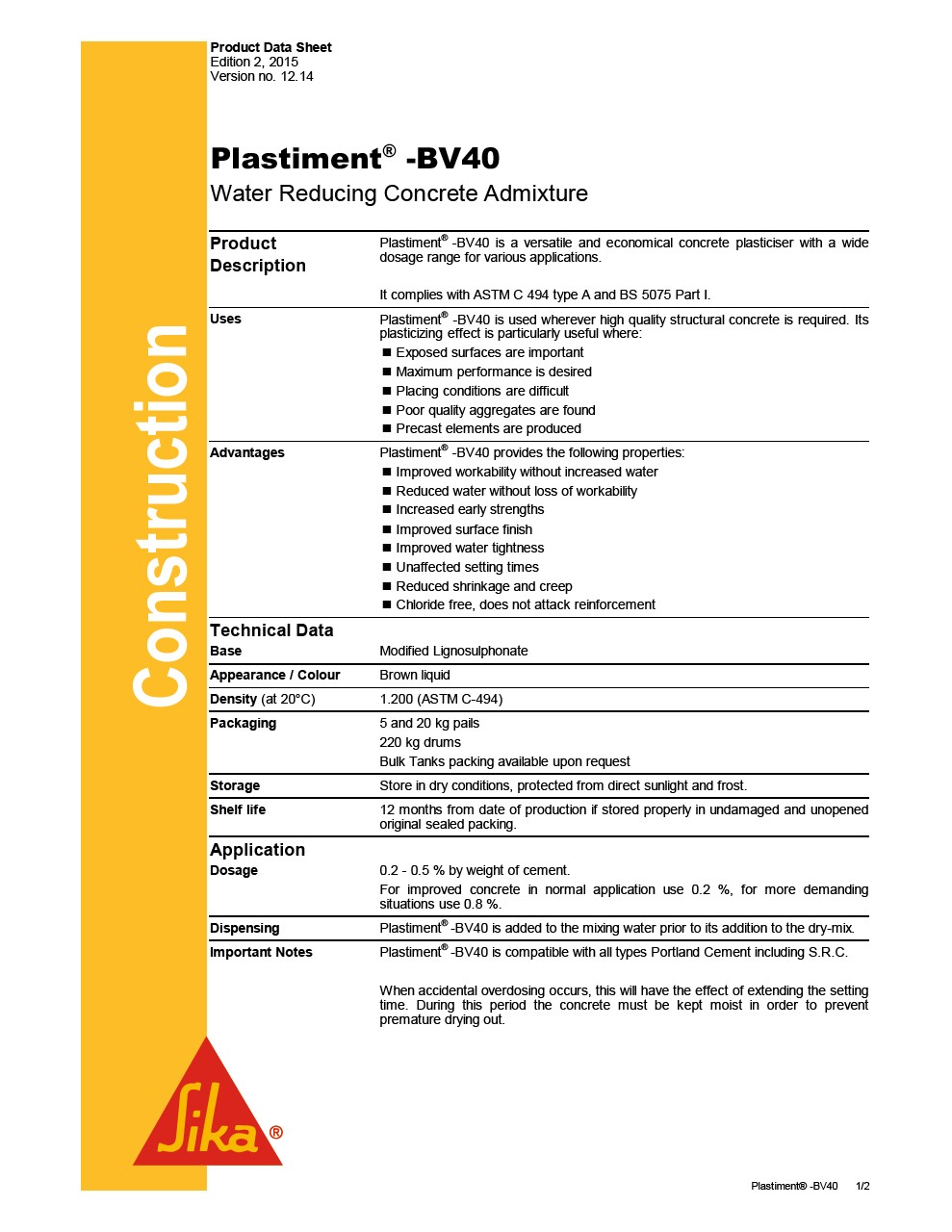 Product Data Sheets English
