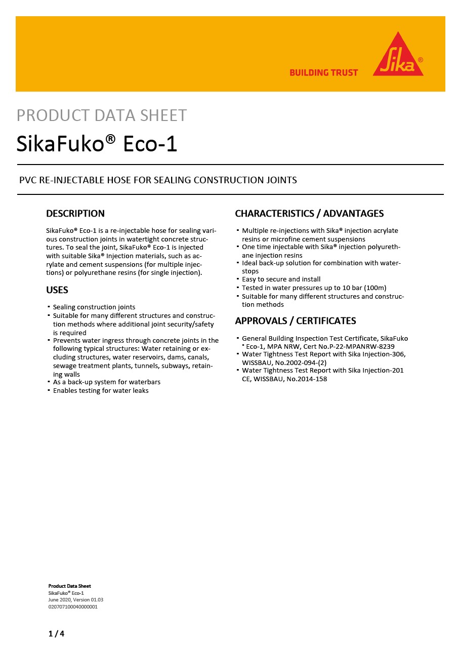 Product Data Sheets English