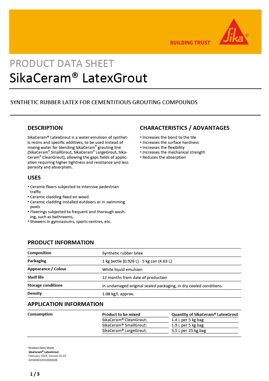 Product Data Sheets English