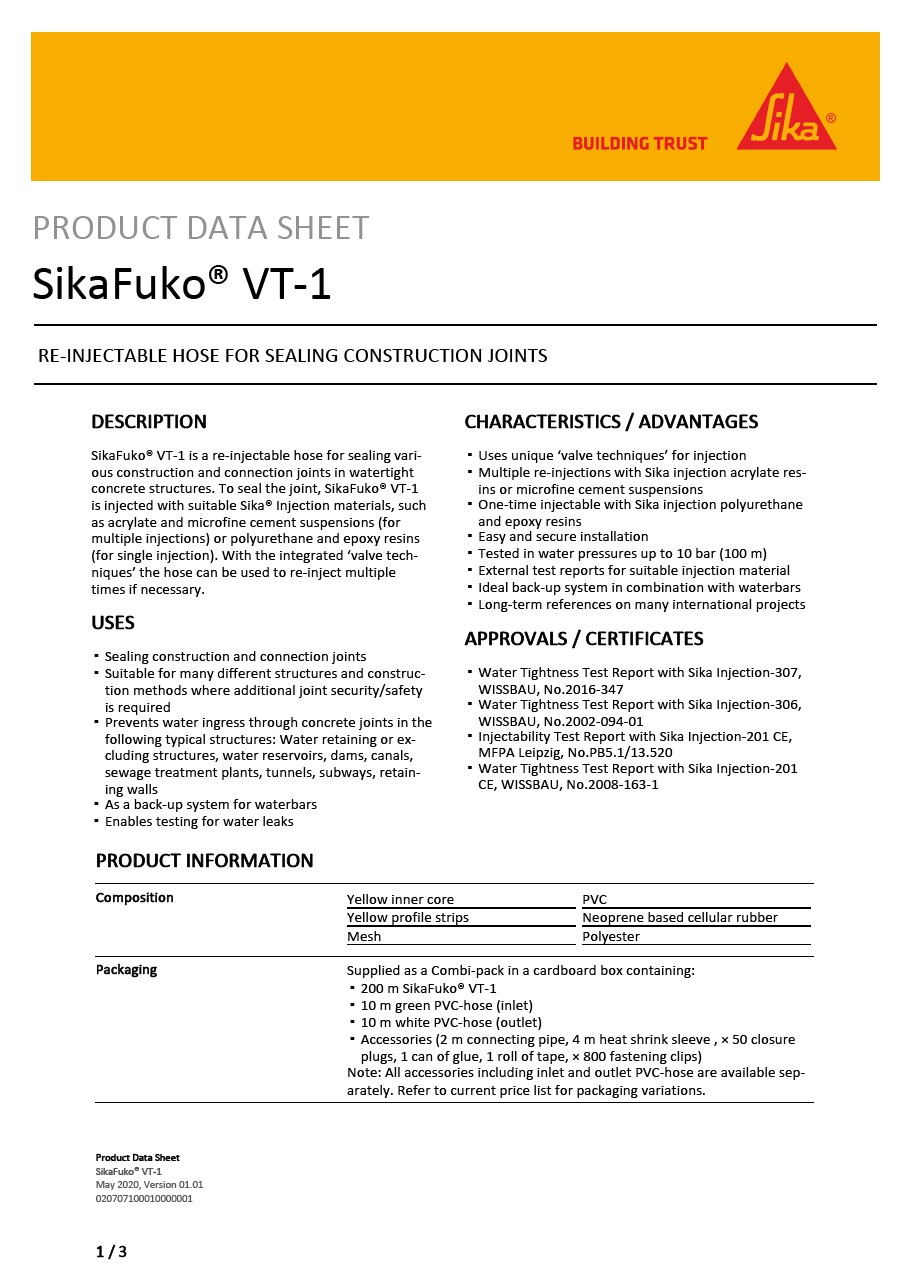 Product Data Sheets English